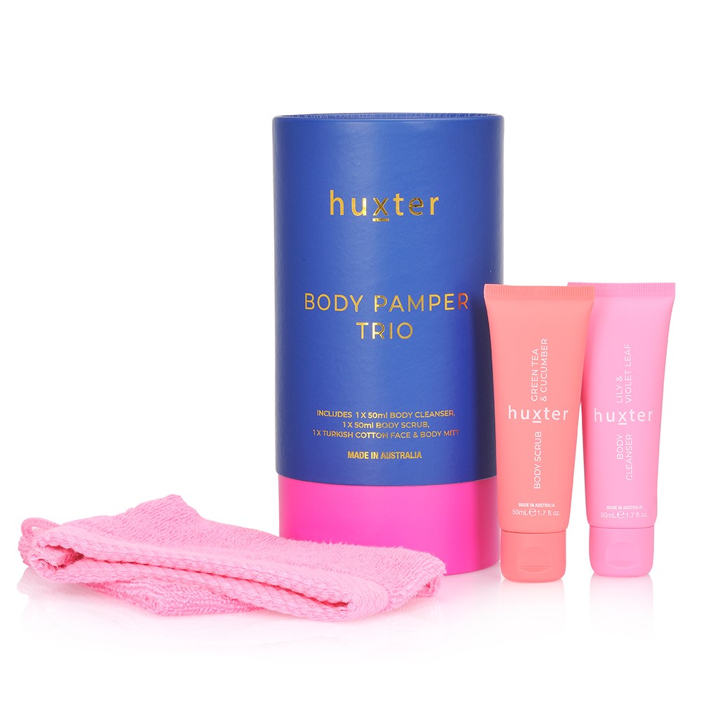Body Pamper Trio | Cobalt Blue with Fuchsia | Huxter Bath and Body